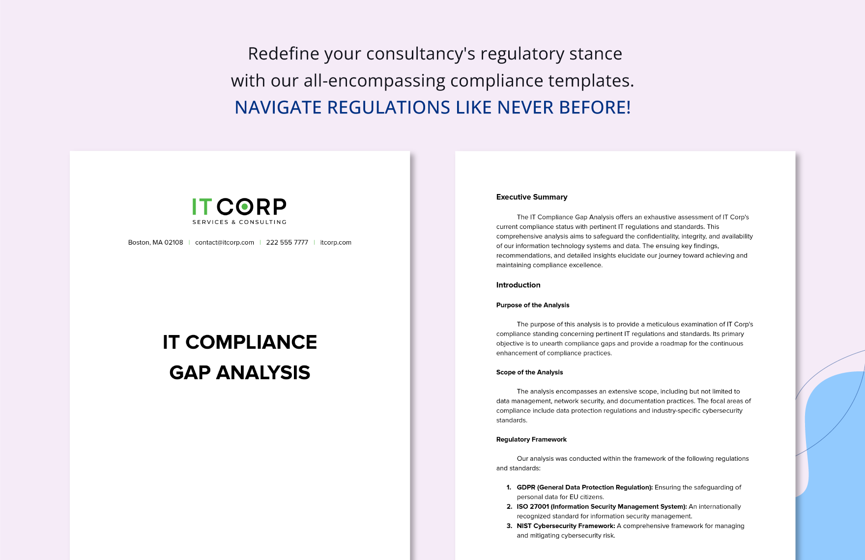 IT Compliance Gap Analysis Template In Word PDF Google Docs IT Compliance Gap Analysis Template In Word PDF Google Docs