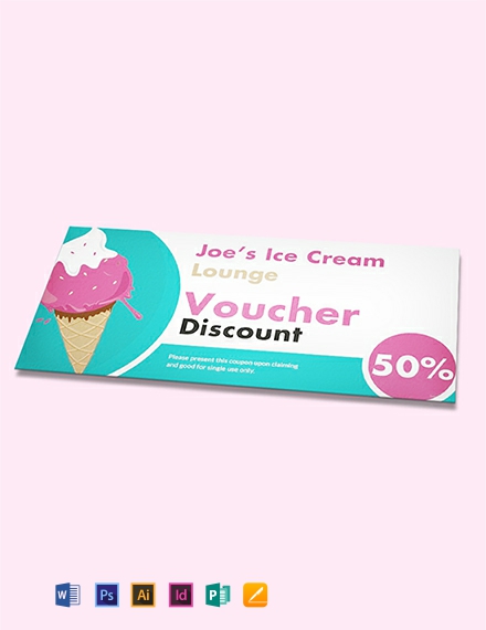 FREE Ice Cream Shop Discount Voucher Template Word PSD Apple 