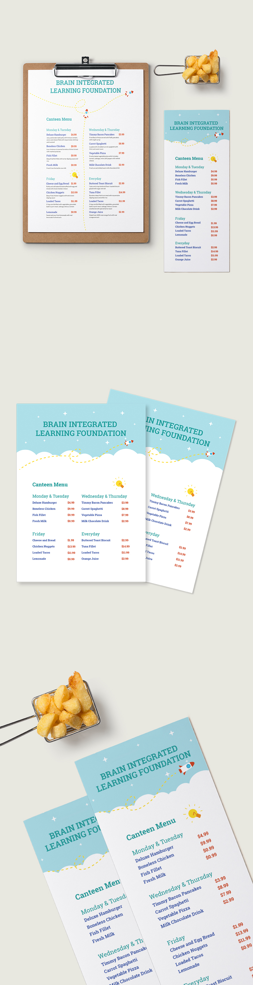 Preschool Food Menu Template - Illustrator, Word, Apple Pages ...