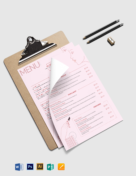 Blank Menu Template - PDF | Word | PSD | Apple Pages | Illustrator ...