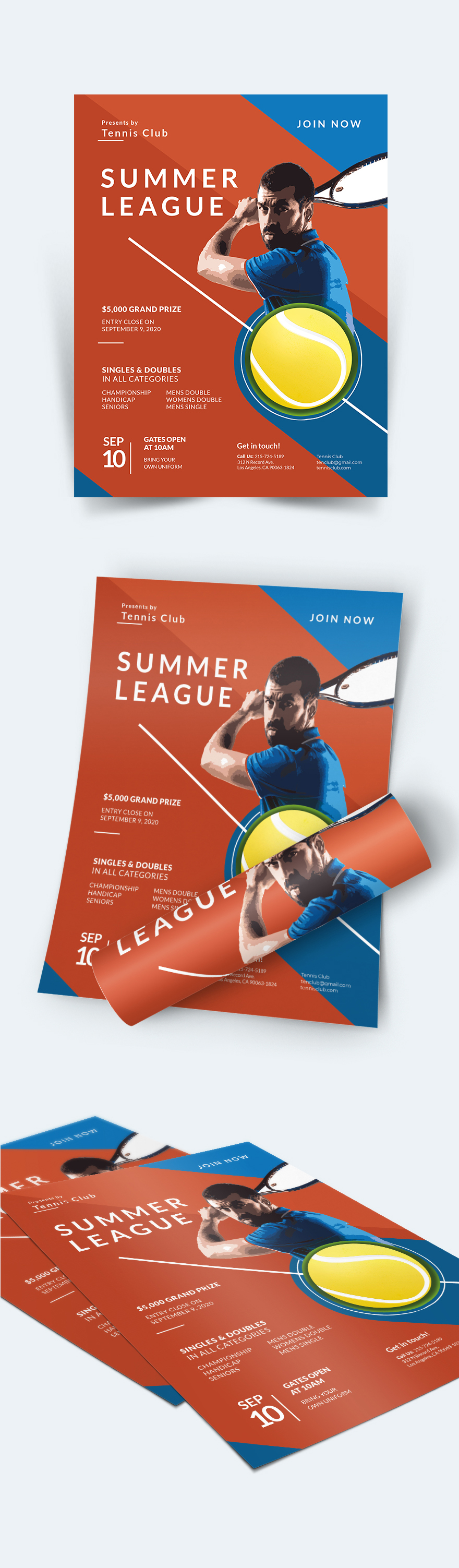 Tennis Flyer Template - Google Docs, Illustrator, InDesign, Word, Apple ...