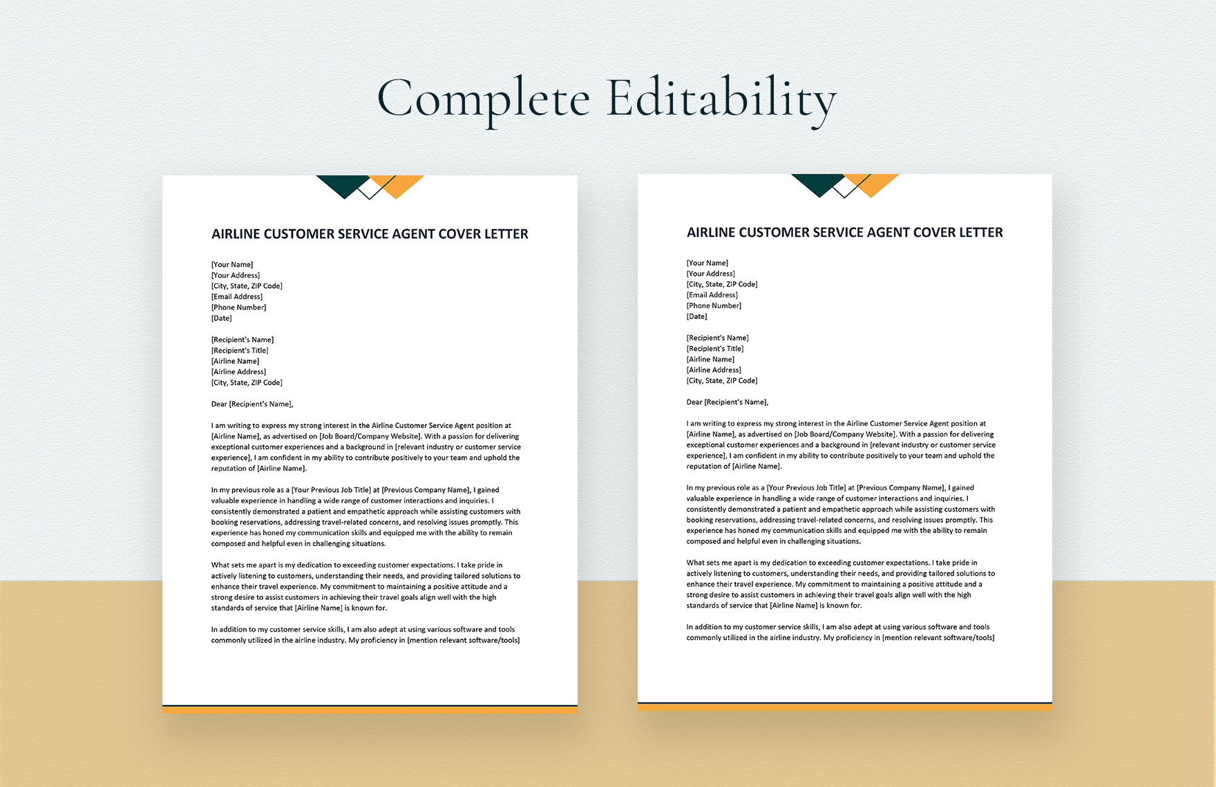 Airline Customer Service Agent Cover Letter In Word Google Docs Pages