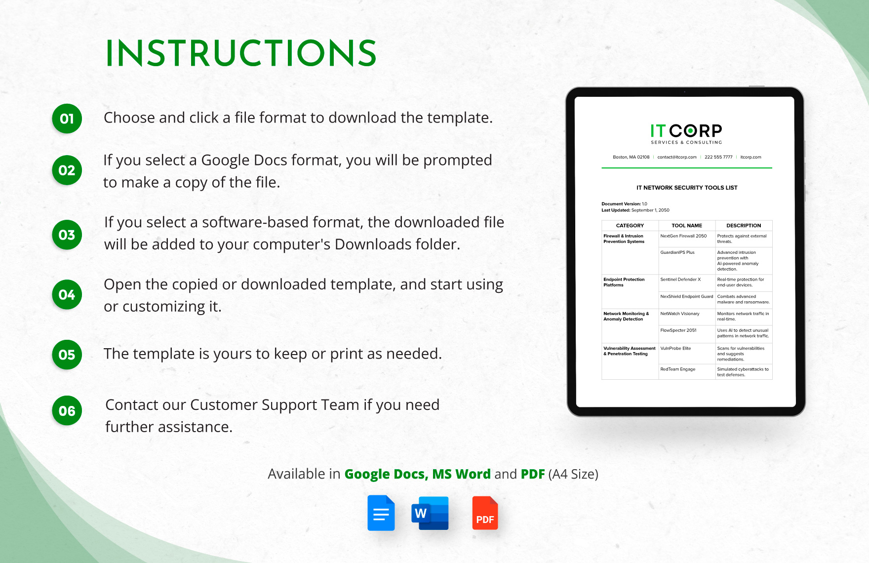 IT Network Security Tools List Template Download In Word Google Docs 