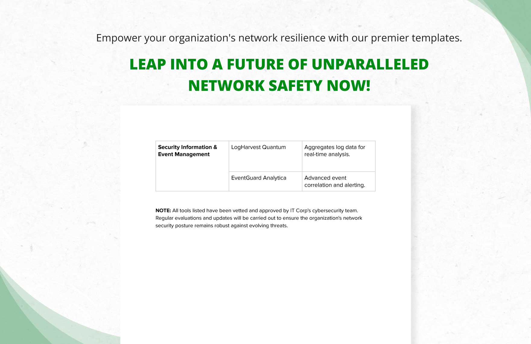 IT Network Security Tools List Template Download In Word Google Docs 