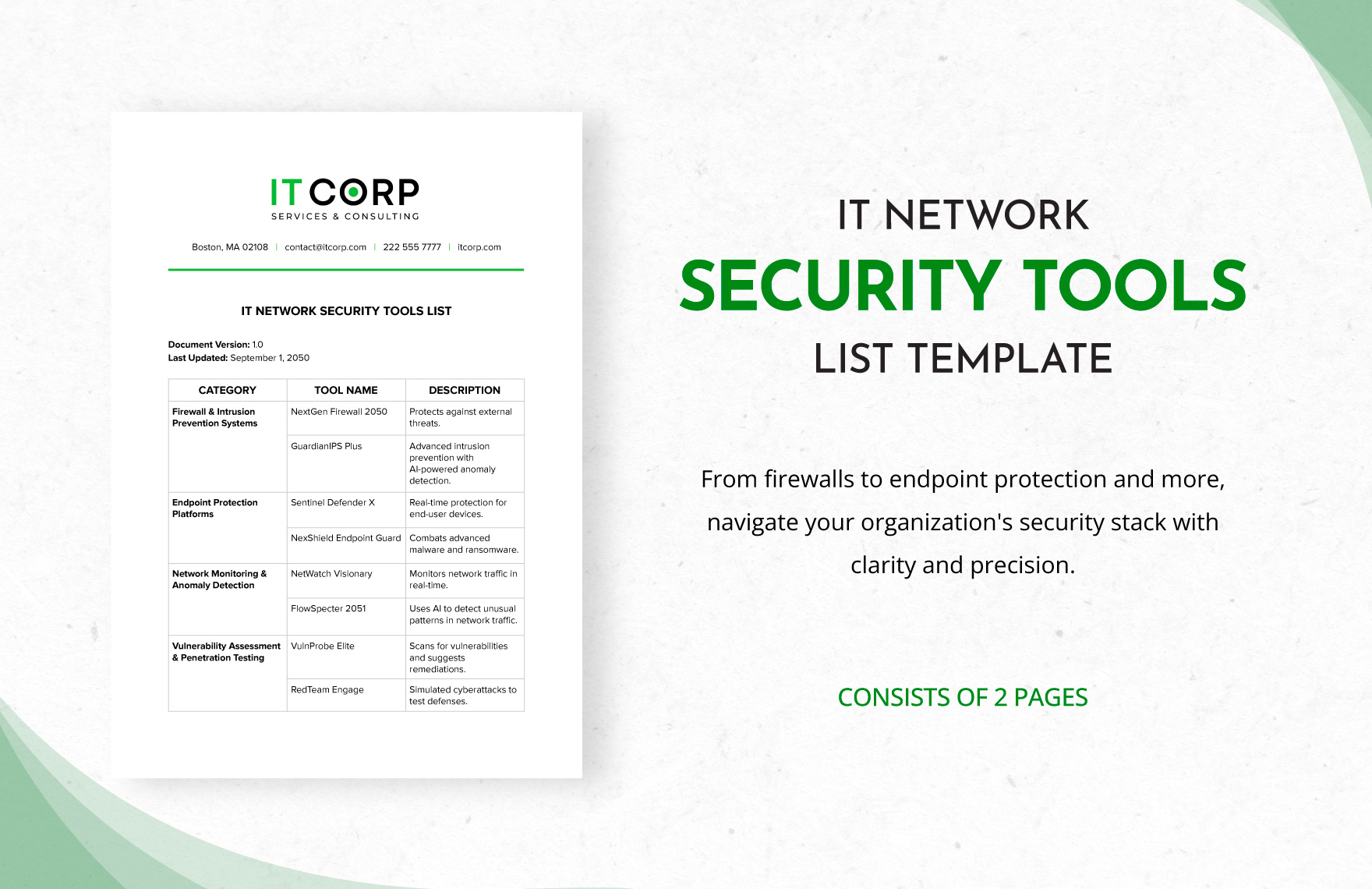 IT Network Security Tools List Template Download In Word Google Docs 
