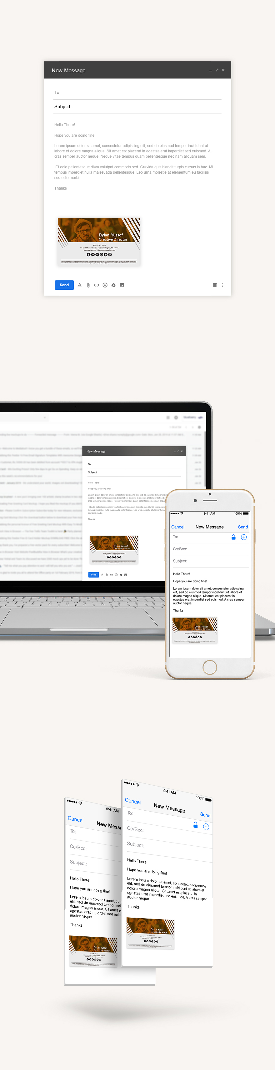 Standard Email Signature Template - HTML5, PSD | Template.net