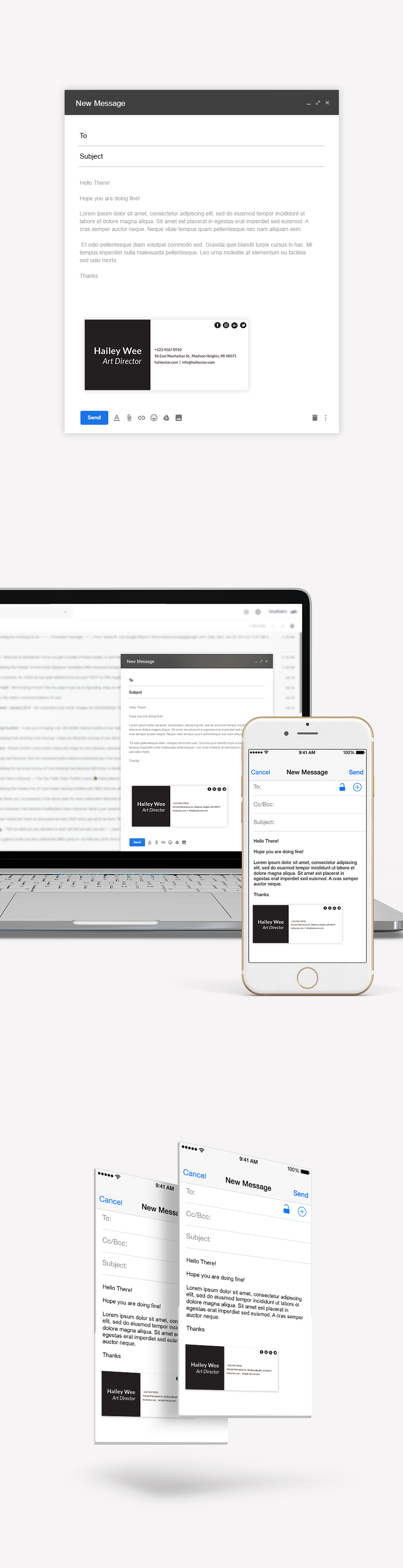 Standard Email Signature Template - HTML5, PSD | Template.net