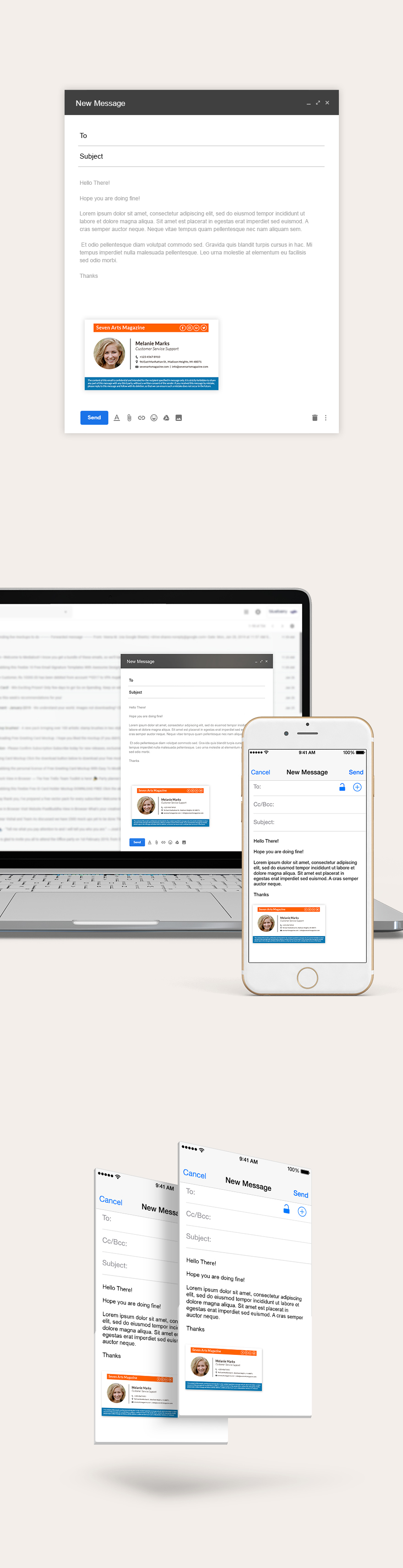 Standard Email Signature Template - HTML5, PSD | Template.net