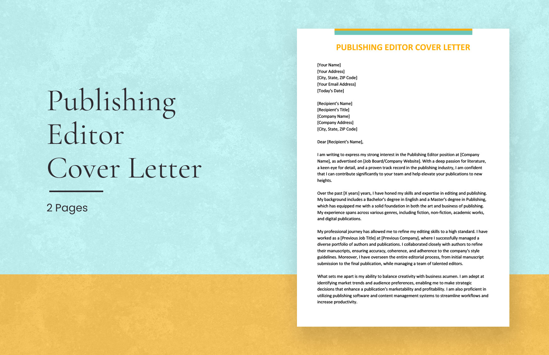 Free Publishing Editor Cover Letter Download In Word Google Docs 