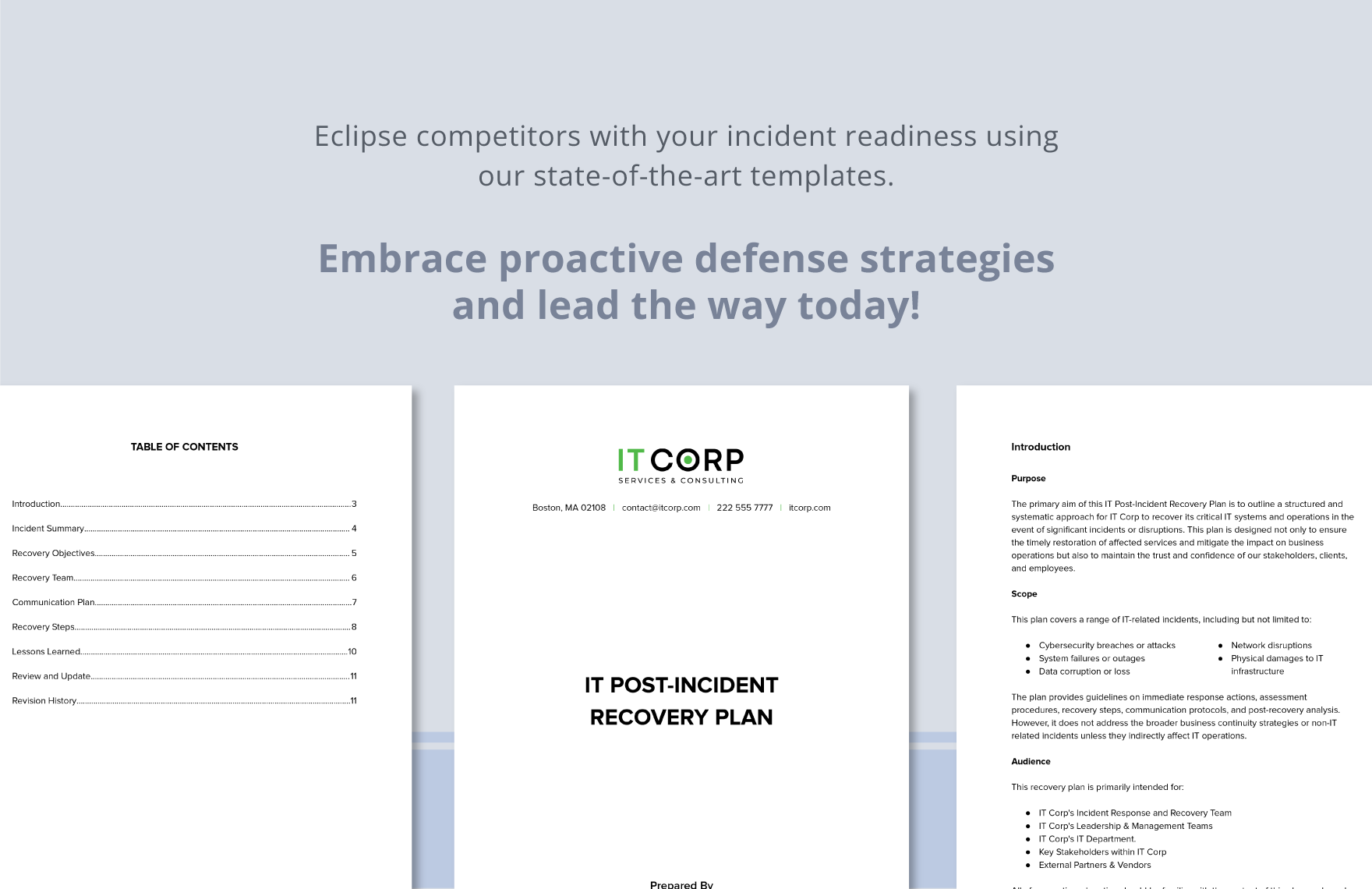 IT Post Incident Recovery Plan Template In Word PDF Google Docs