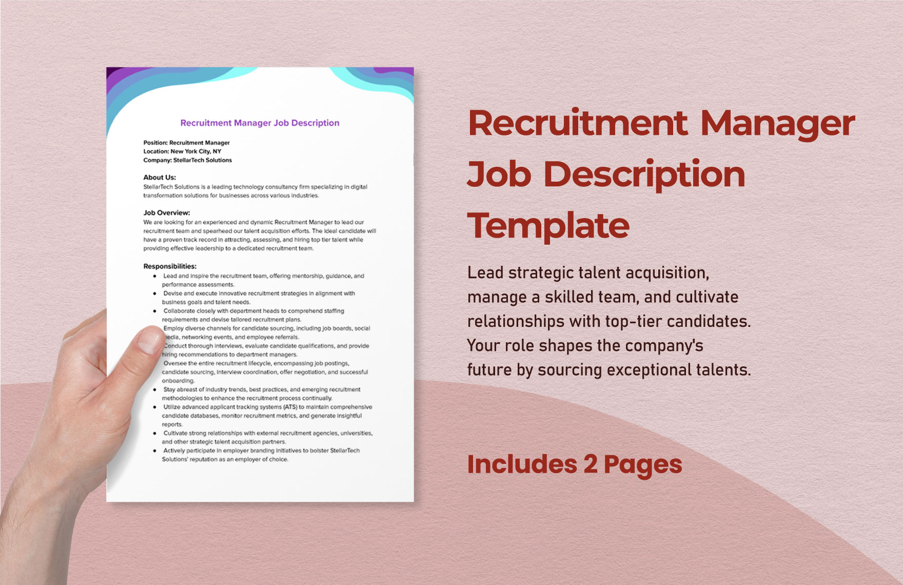 Recruitment Manager Job Description Template Download In Word Google 