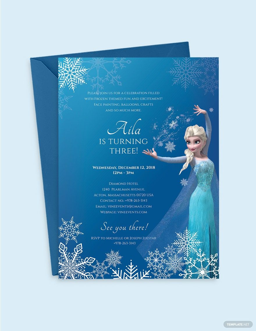 Frozen Party Invitation Template Google Docs Illustrator Word 