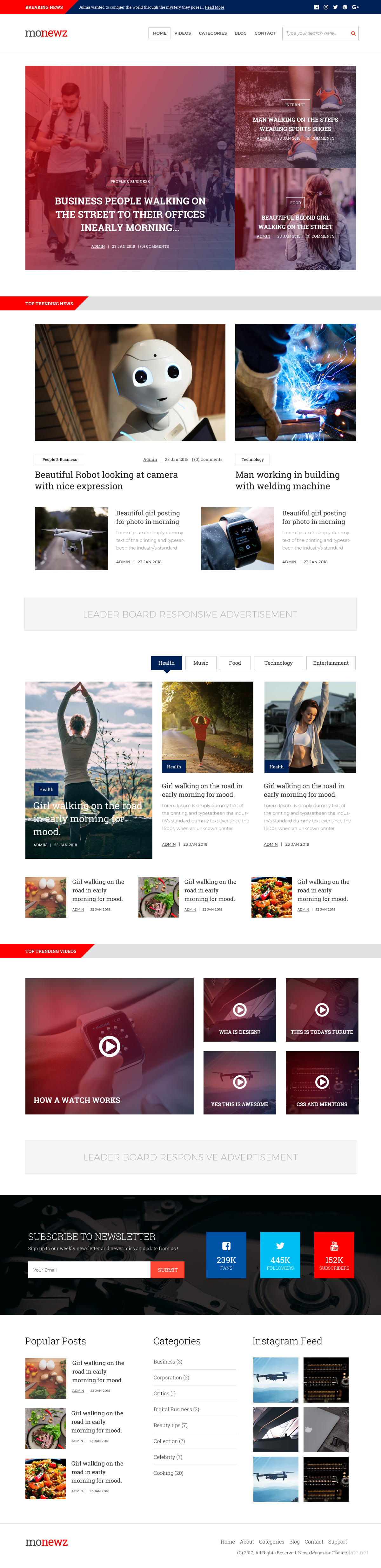 Free News HTML5 CSS3 Website Template In HTML Template