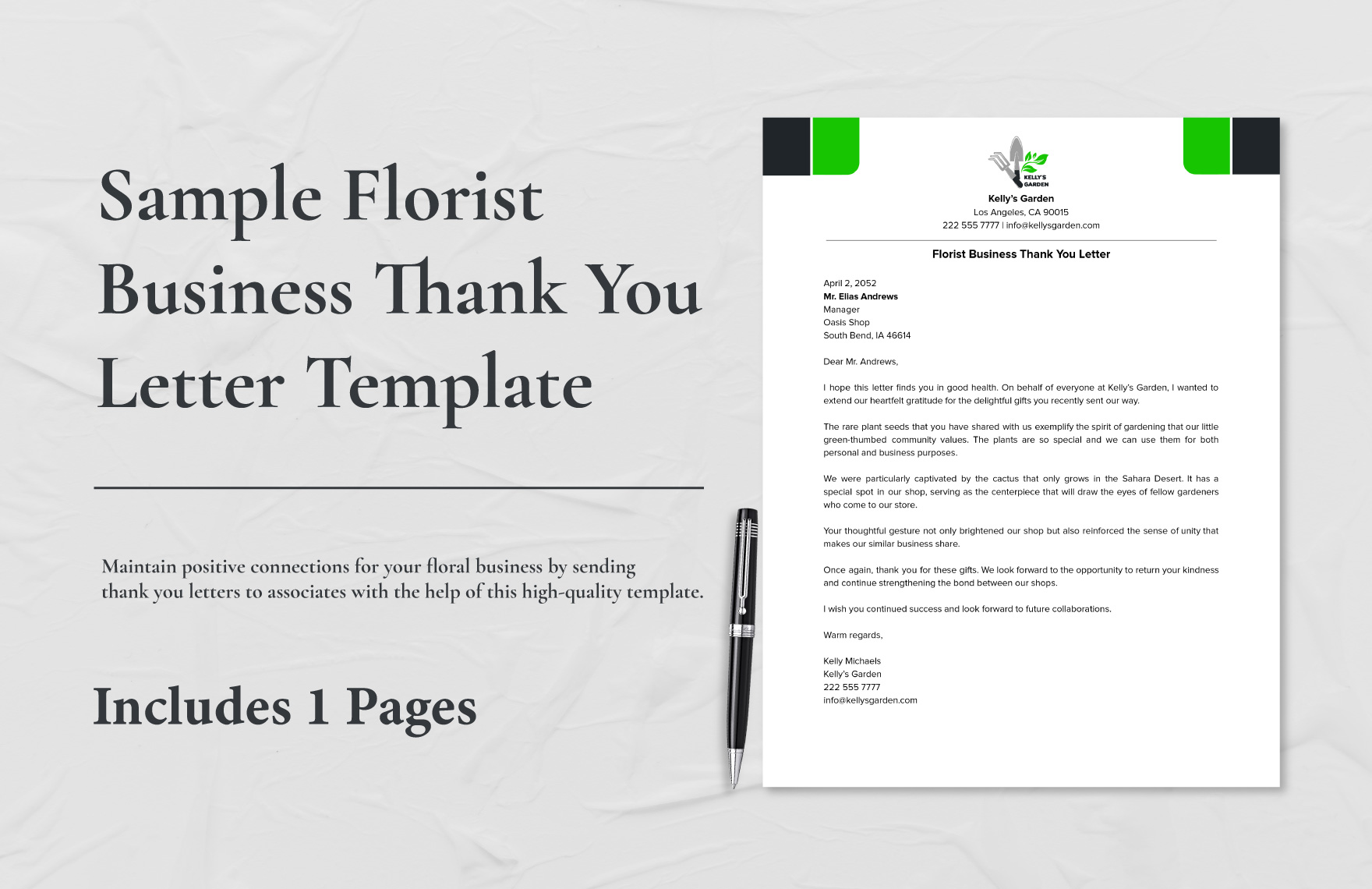 Sample Florist Business Thank You Letter Template Download In Word 