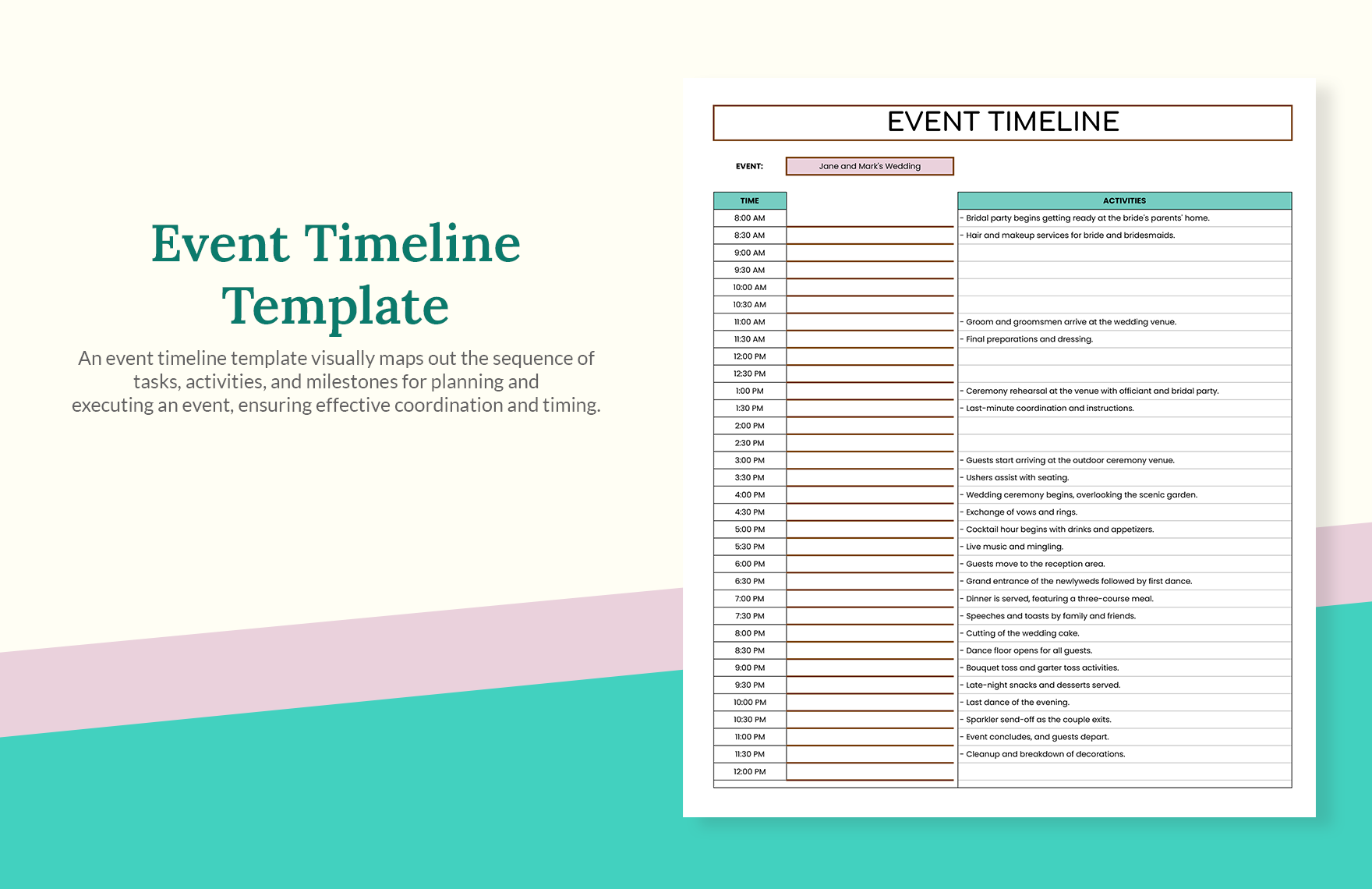 Event Timeline Template Download In Excel Google Sheets Template