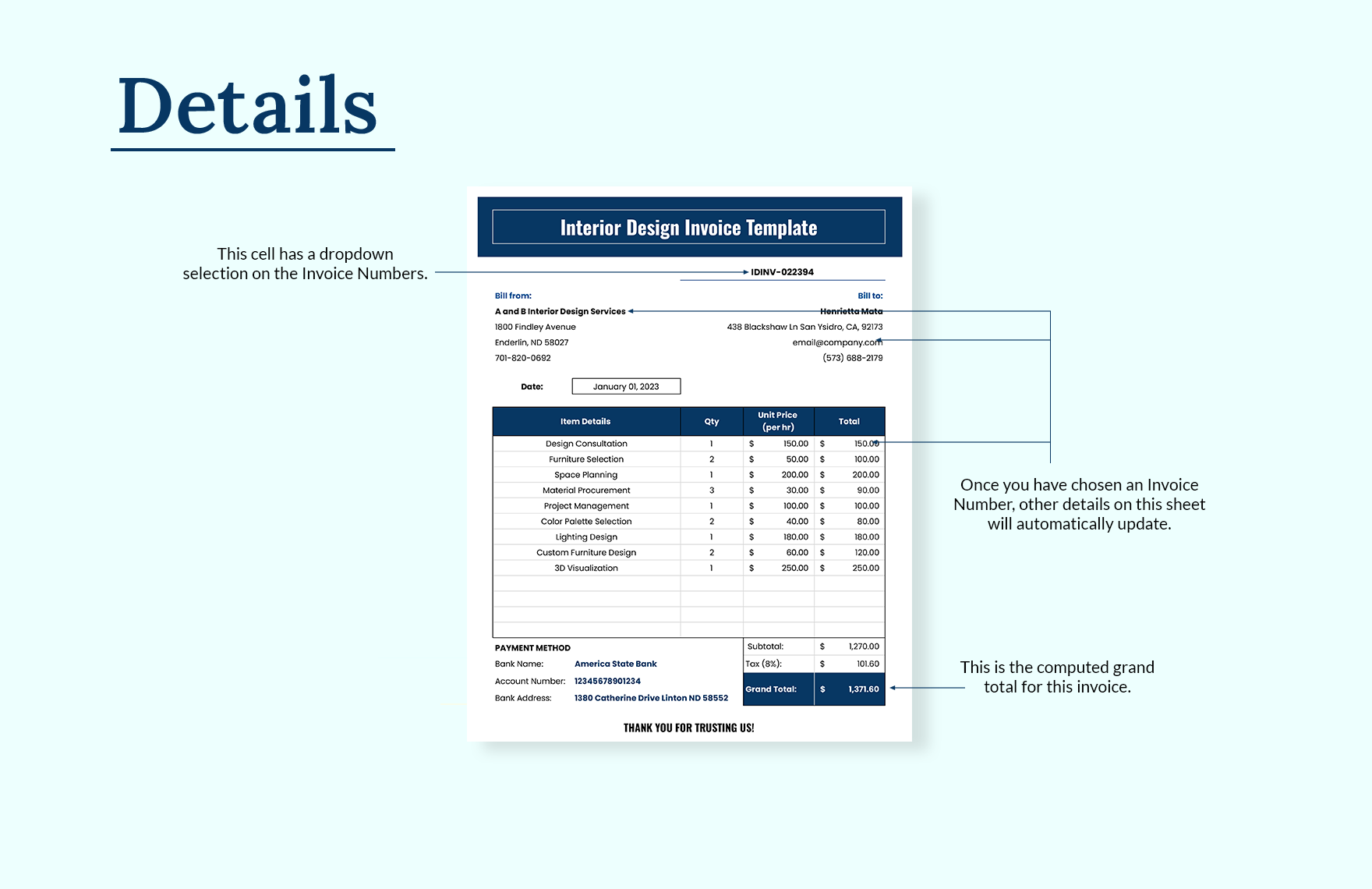 Interior Decorating Invoice Template