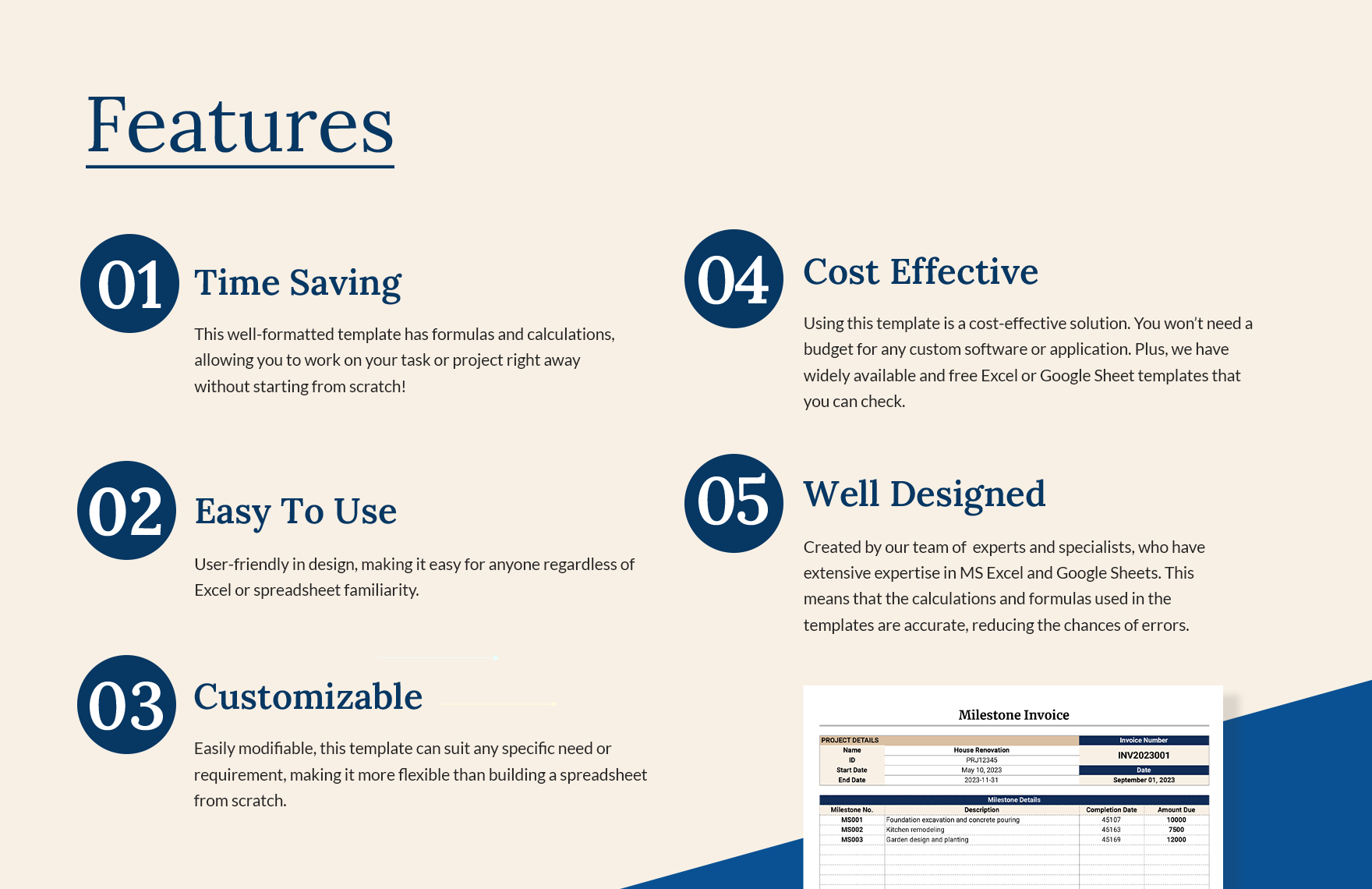 Milestone Invoice Template - Download in Excel, Google Sheets ...