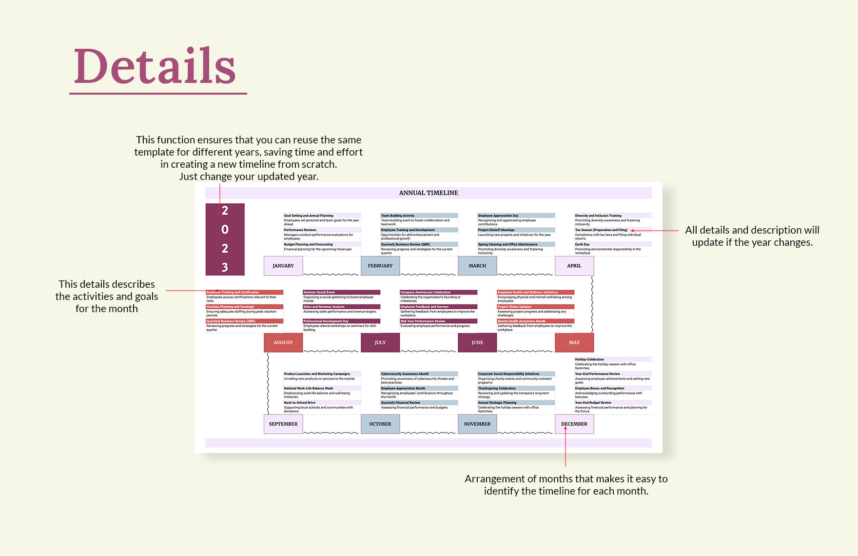 Annual Timeline Template - Download in Excel, Google Sheets | Template.net