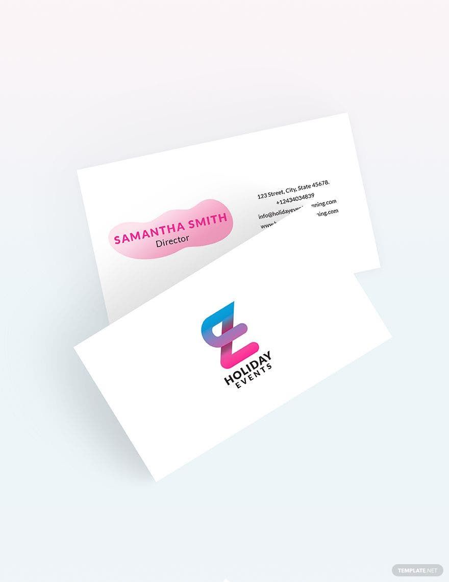 Event Planner Business Card Template Illustrator InDesign Word 