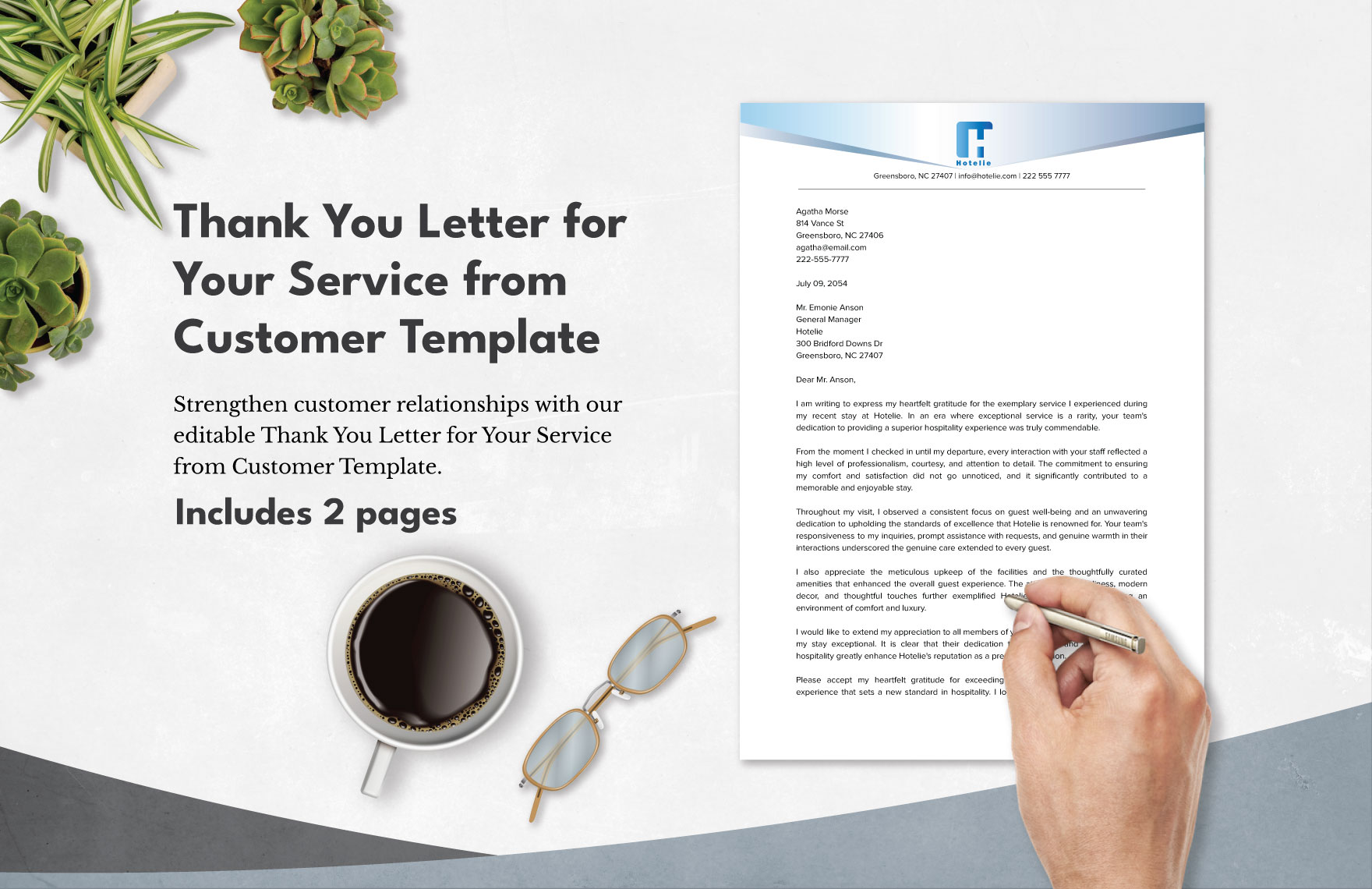Free Thank You Letter For Your Service From Customer Template 