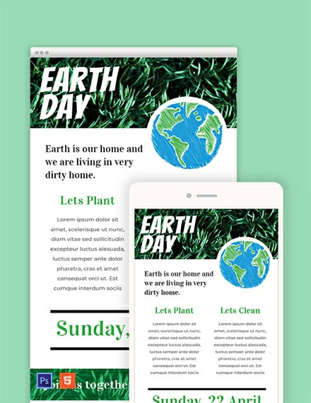 Free Earth Day Email Newsletter Template