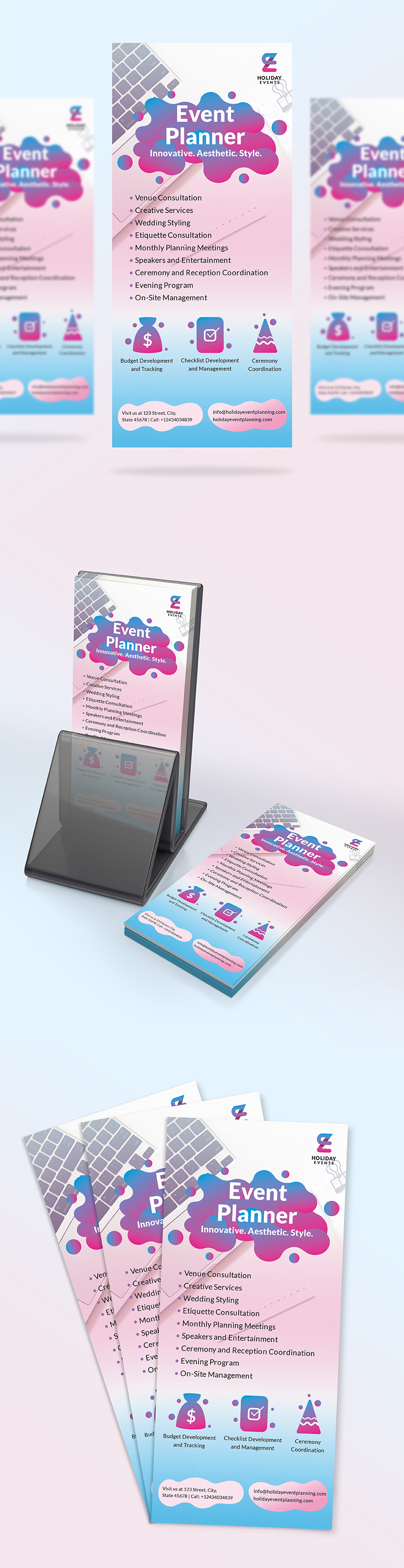 Event Planner Rack Card Template - Illustrator, InDesign, Word, Apple ...