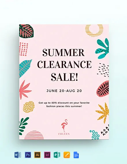 Clearance Discount Sale Flyer Template - Download in Word, Google Docs ...