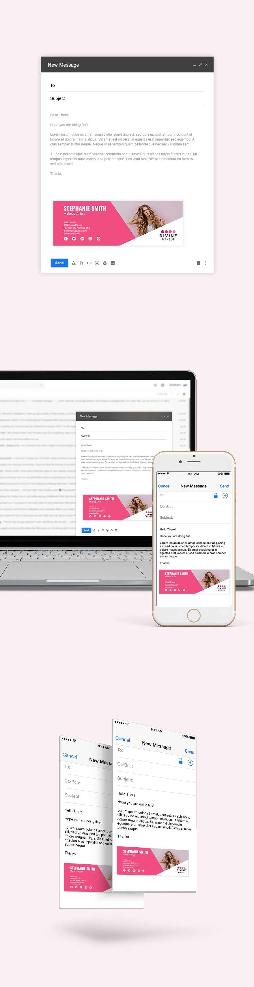 Standard Email Signature Template - HTML5, PSD | Template.net