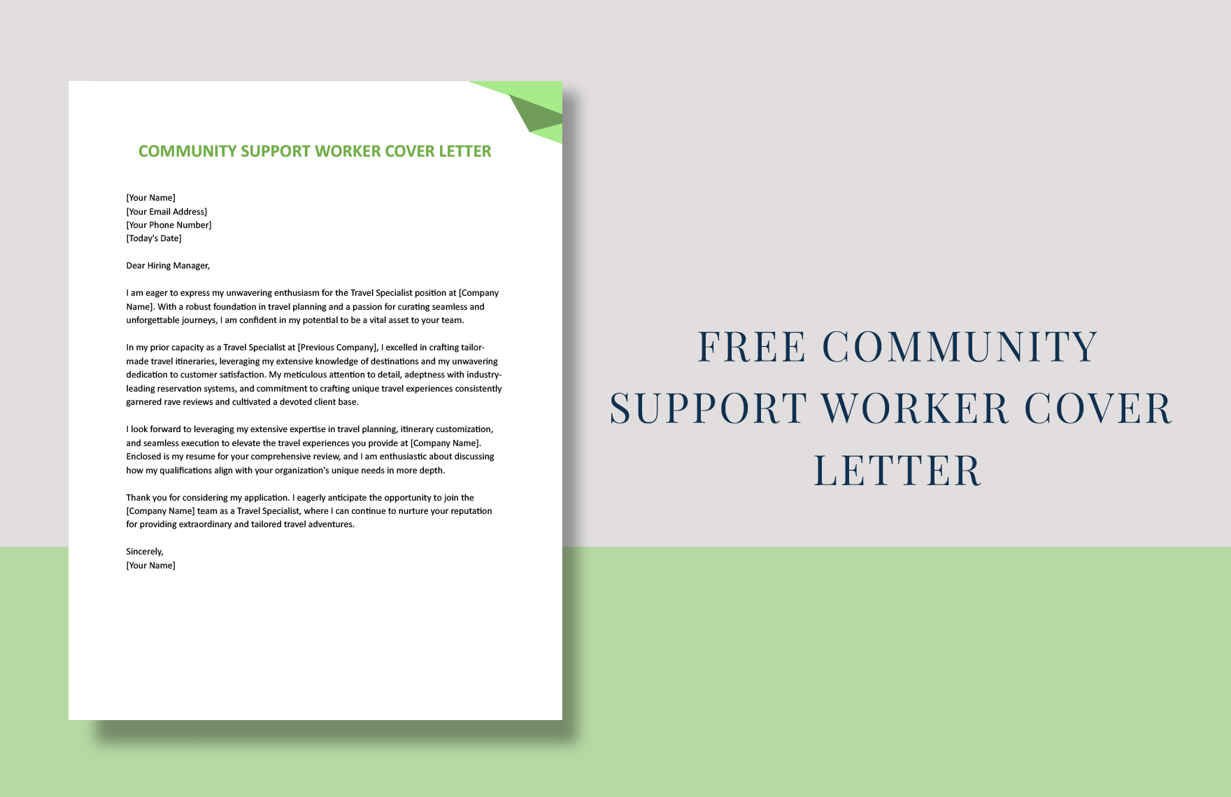 Community Support Worker Cover Letter In Word Google Docs Download