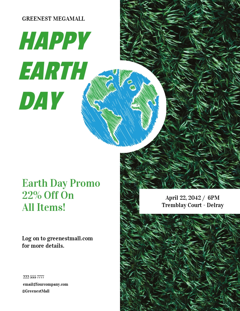 Earth Day Flyer Template Free PDF Word DOC PSD Apple MAC 