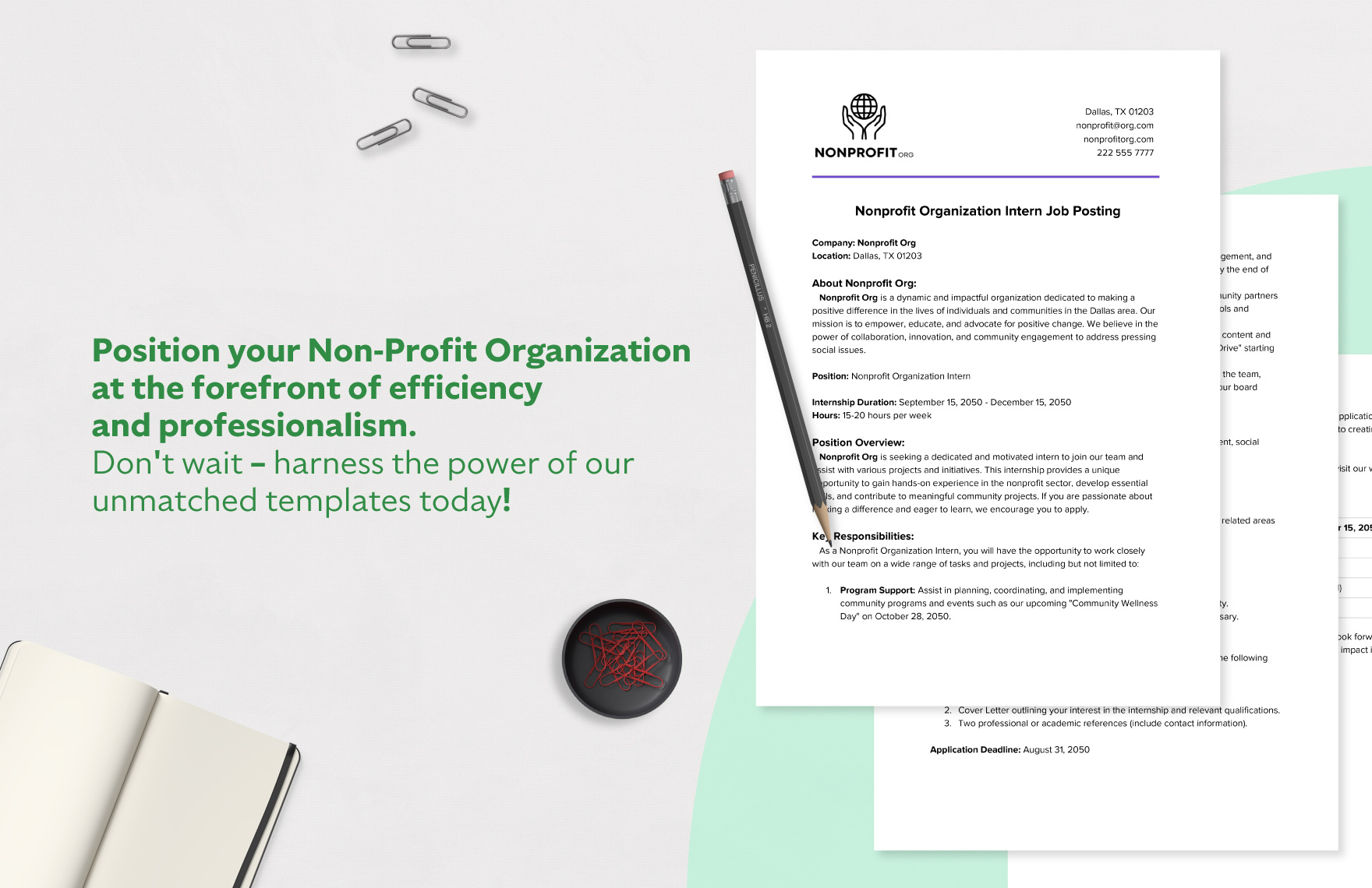 Nonprofit Organization Intern Job Posting Template - Download in Word, Google Docs, PDF ...