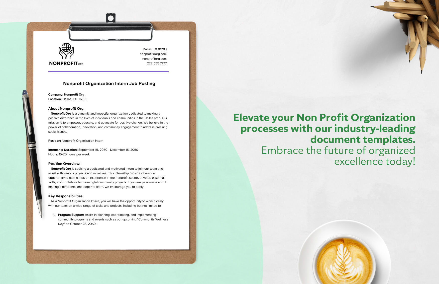 Nonprofit Organization Intern Job Posting Template - Download in Word, Google Docs, PDF ...