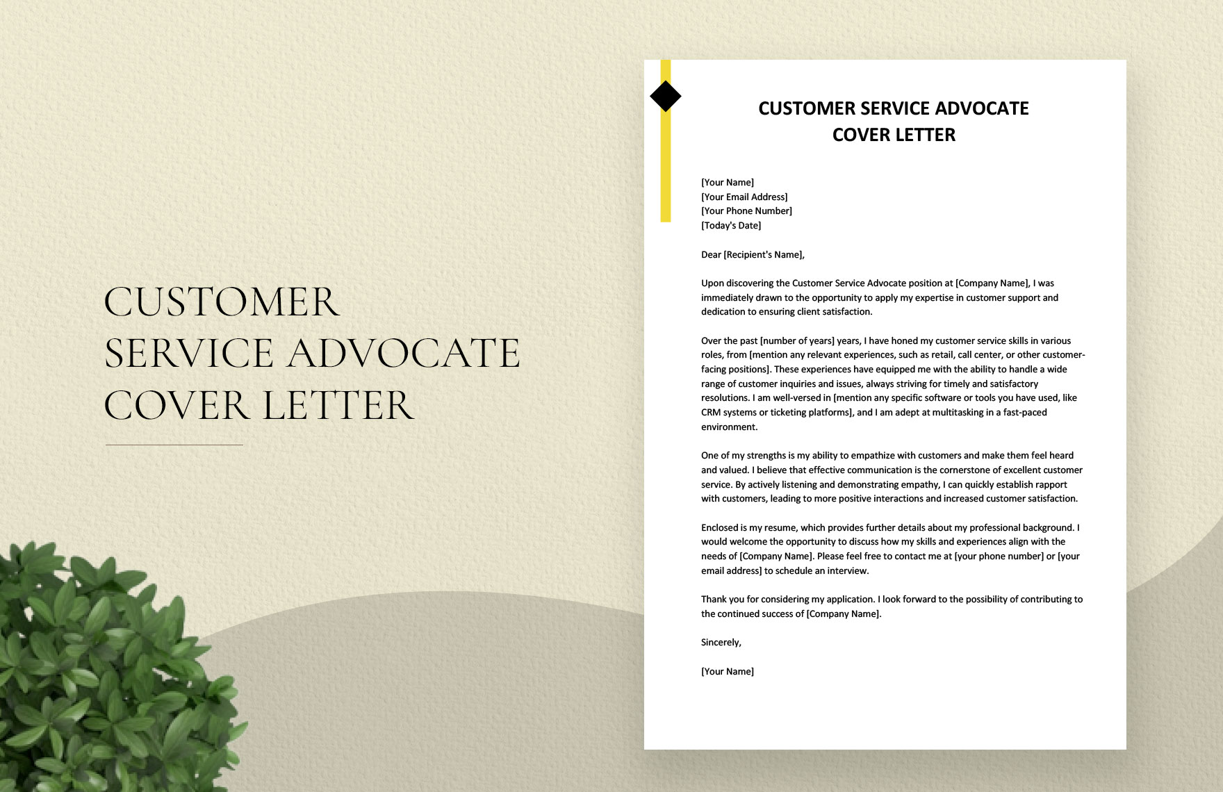Free Customer Service Advocate Cover Letter Download In Word Google 