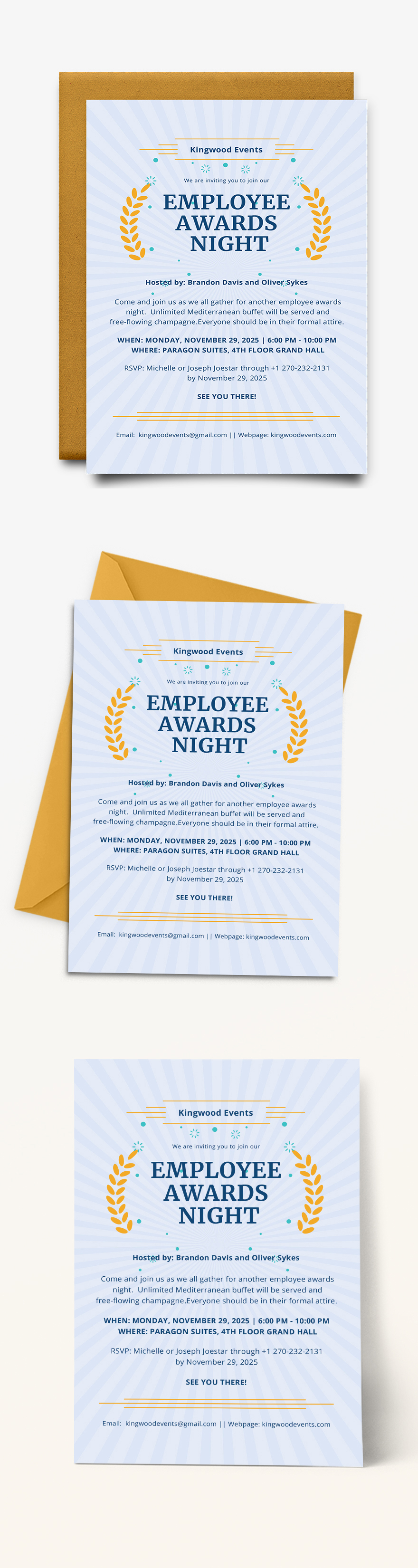 Award Function Invitation Template - Illustrator, Word, Outlook, Apple ...