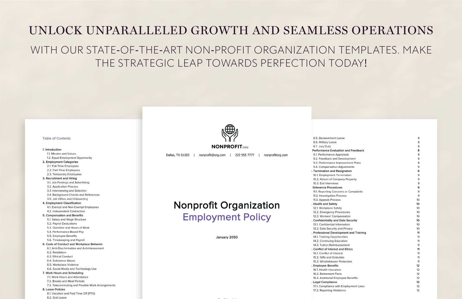 Nonprofit Organization Employment Policy Template - Download in Word ...