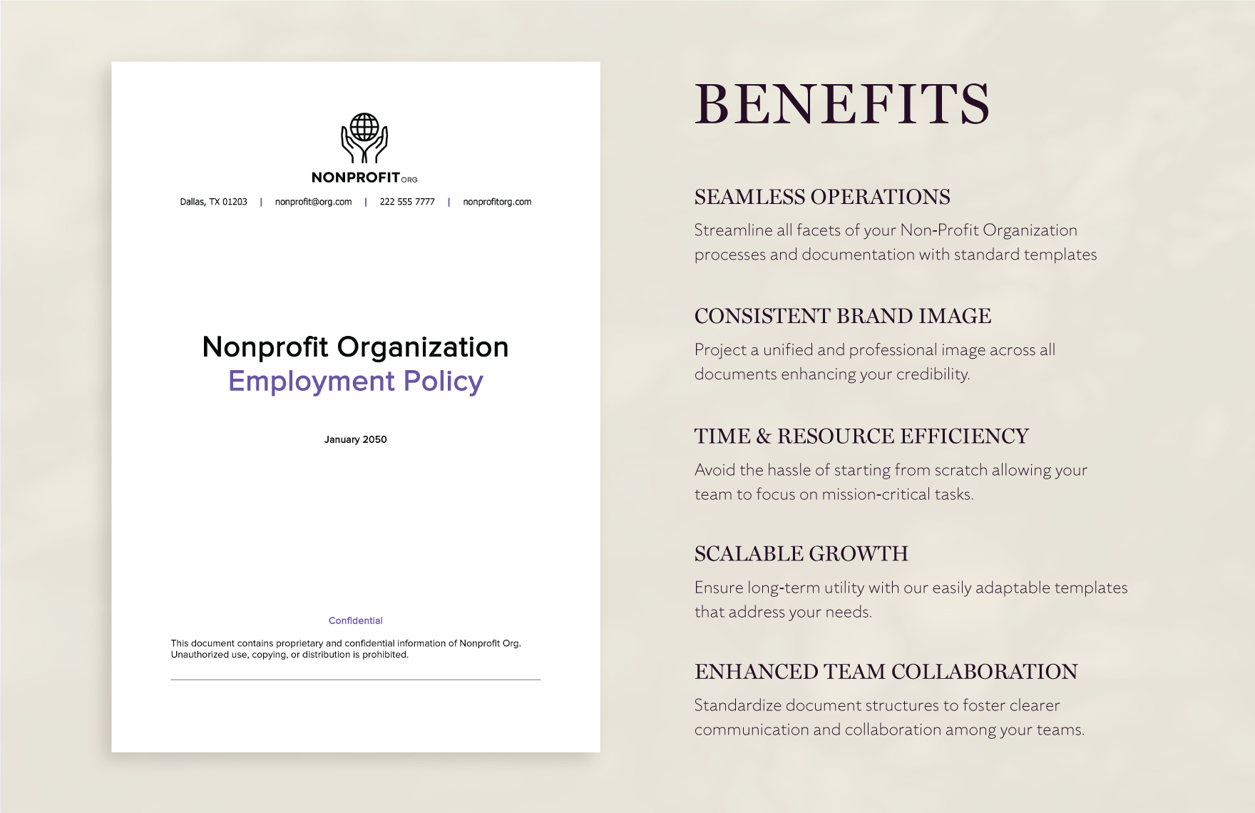 Nonprofit Organization Employment Policy Template - Download in Word ...