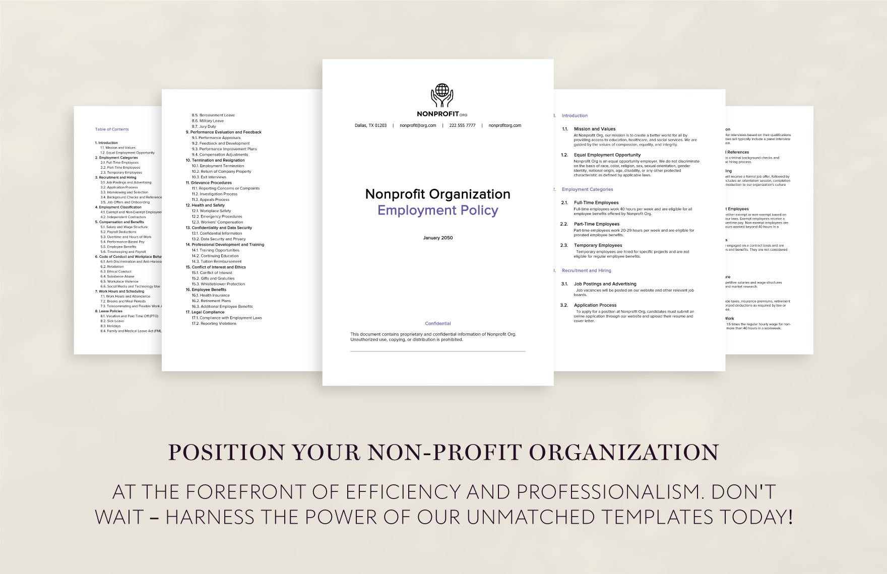 Nonprofit Organization Employment Policy Template - Download in Word ...