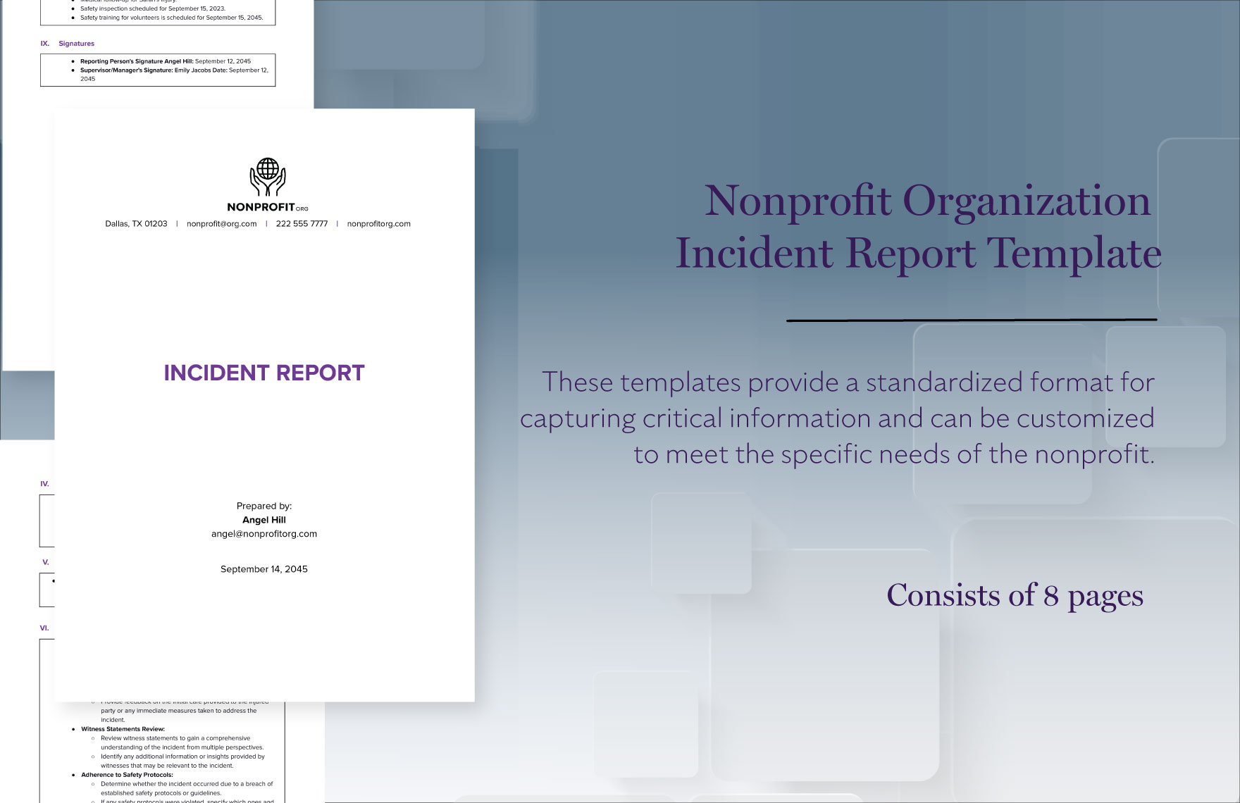 Nonprofit Organization Incident Report Template - Download in Word, Google Docs, PDF | Template.net