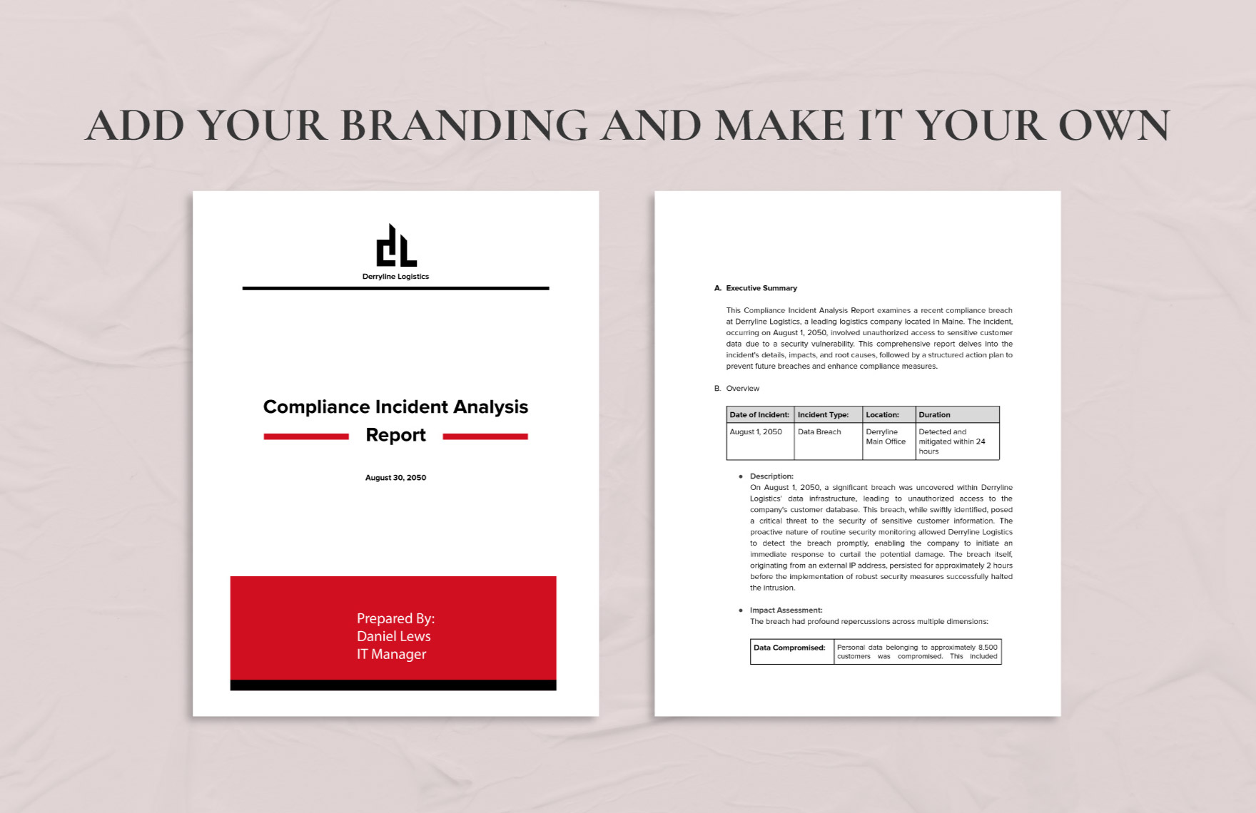 Compliance Incident Analysis Report Template In Word PDF Google Docs