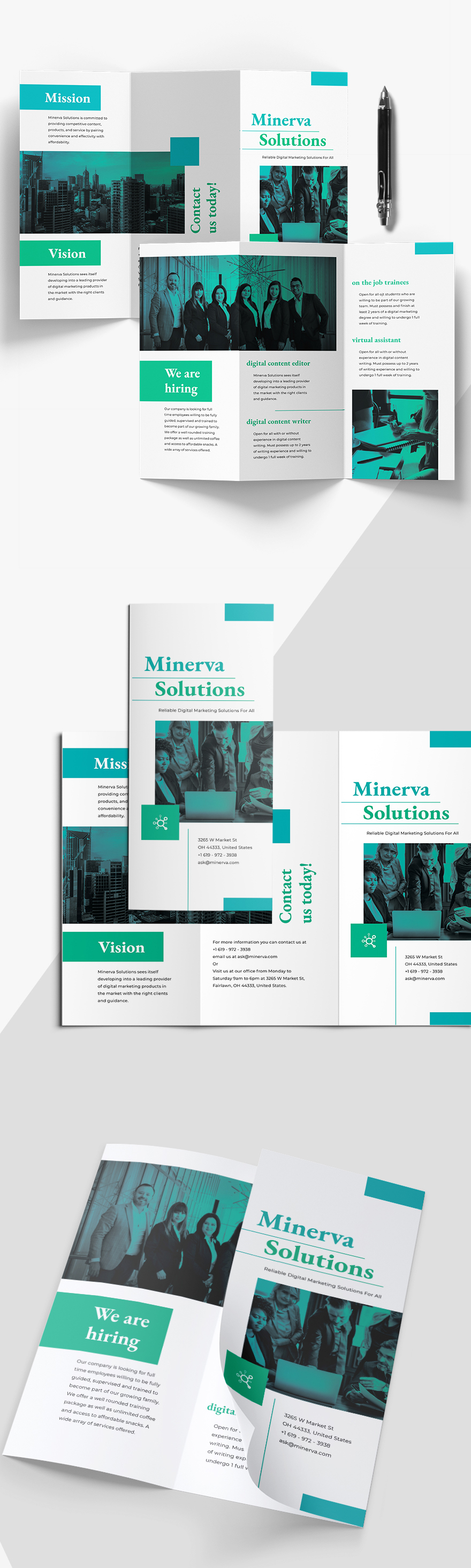 Corporate Training Tri-Fold Brochure Template - Illustrator, InDesign ...