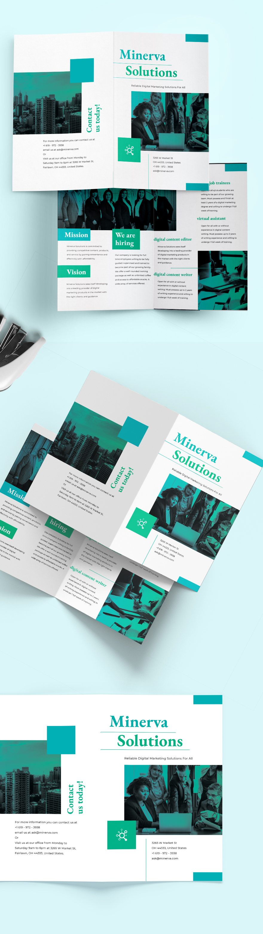 Training Center Tri-Fold Brochure Template - Illustrator, PSD ...