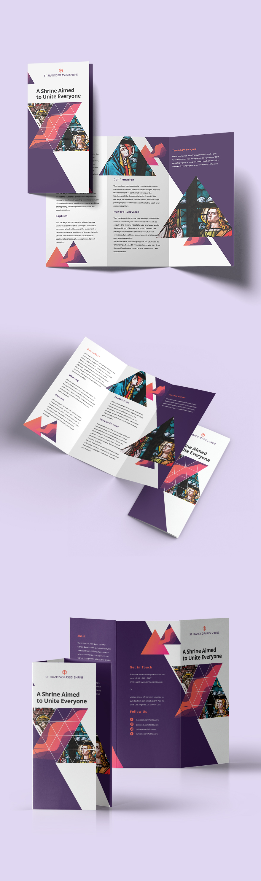 A3 Sample Church Brochure Template - Illustrator, InDesign, Word, Apple ...