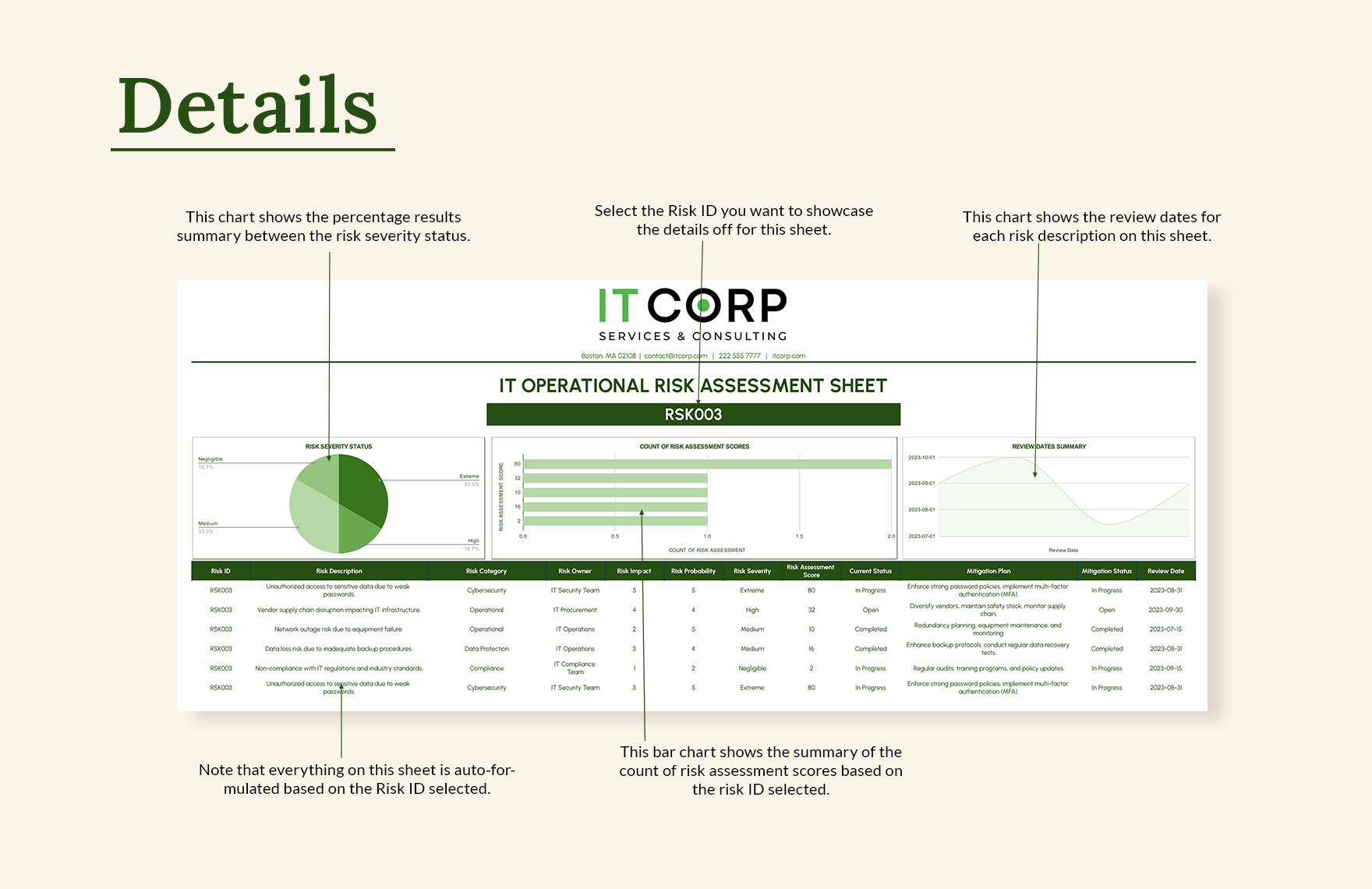 IT Operational Risk Assessment Sheet Template - Download in Excel ...
