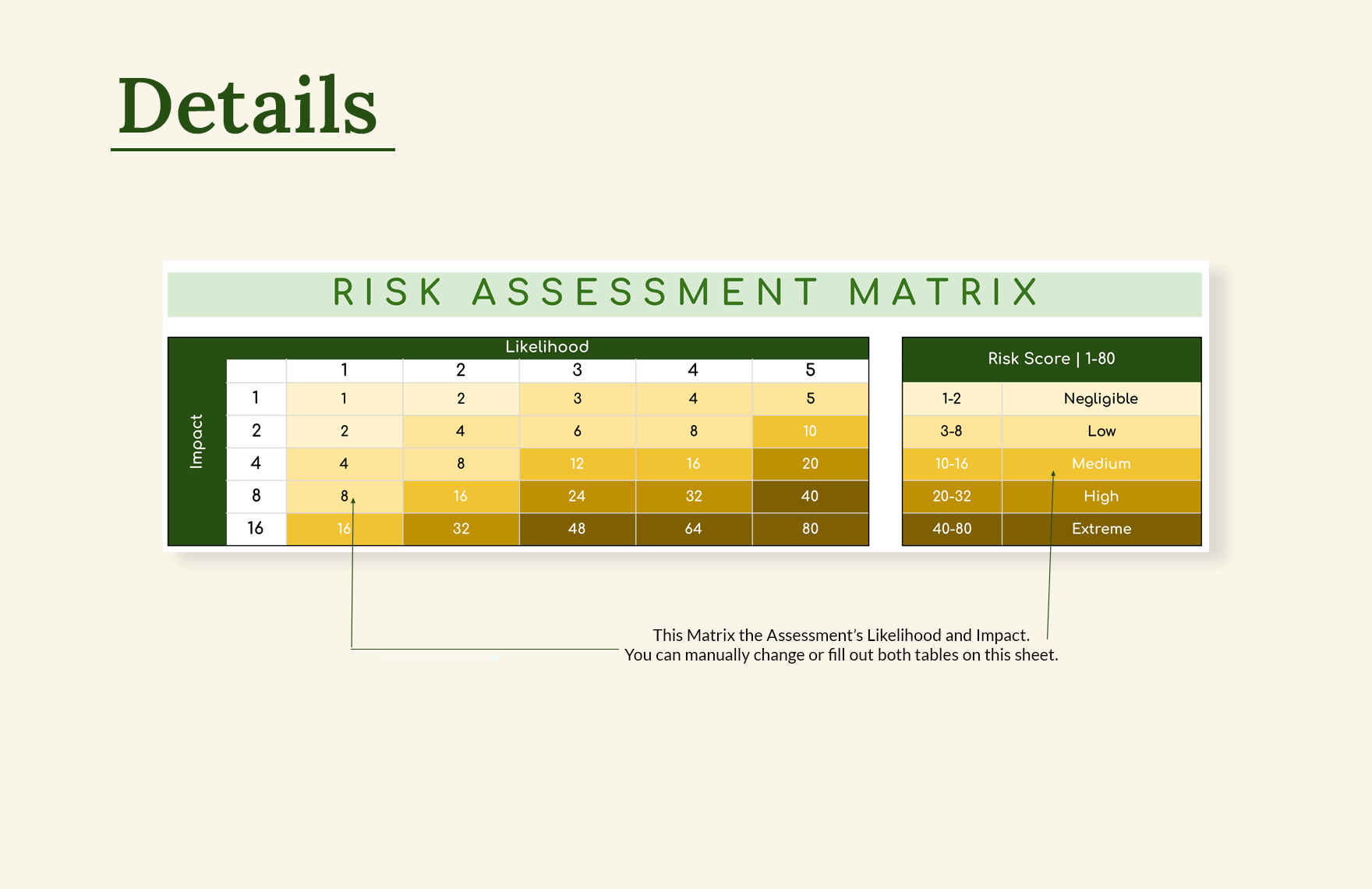 IT Risk Assessment Matrix Sheet Template in Excel, Google Sheets ...