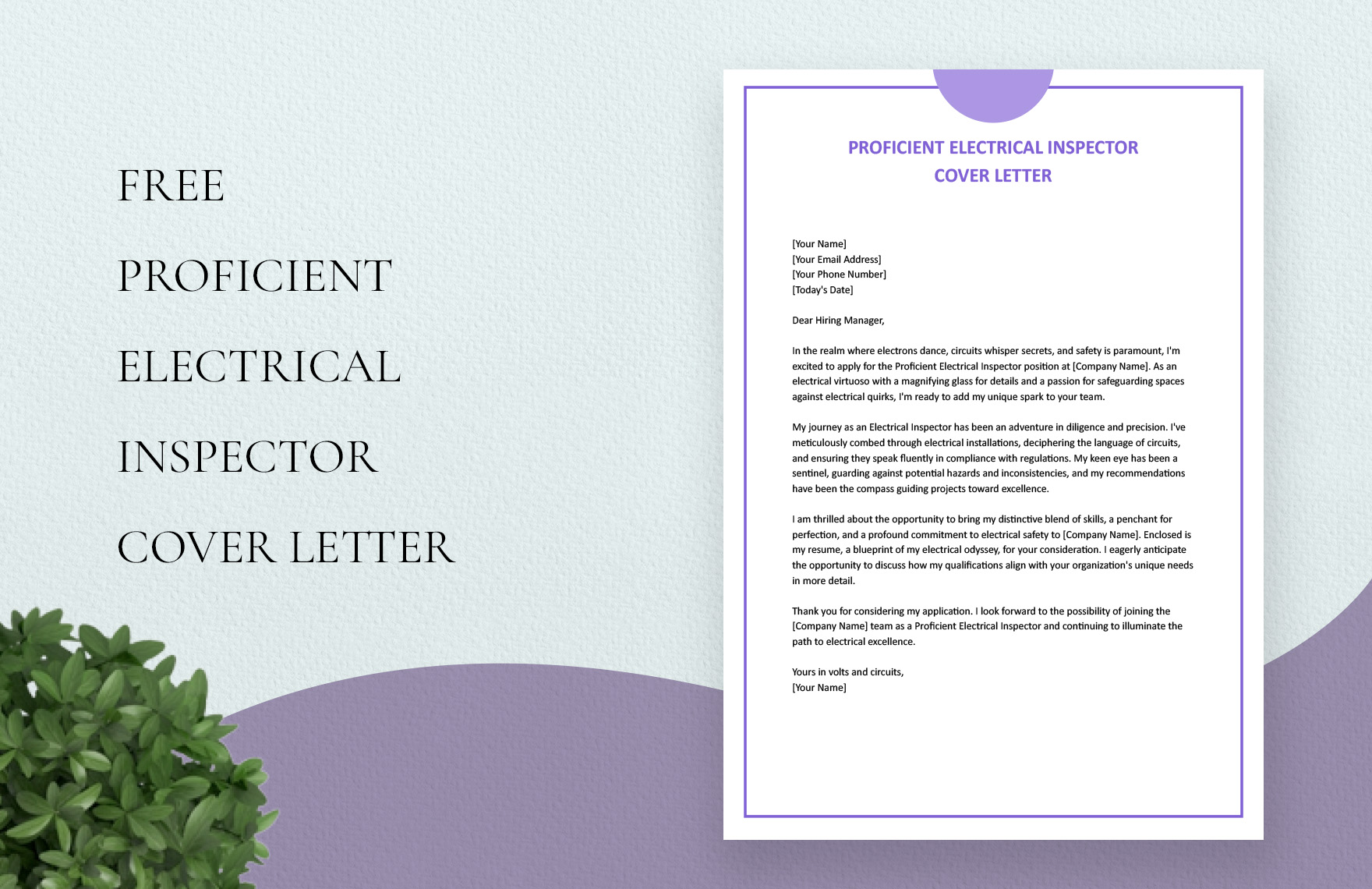 Free Proficient Electrical Inspector Cover Letter - Download in Word ...