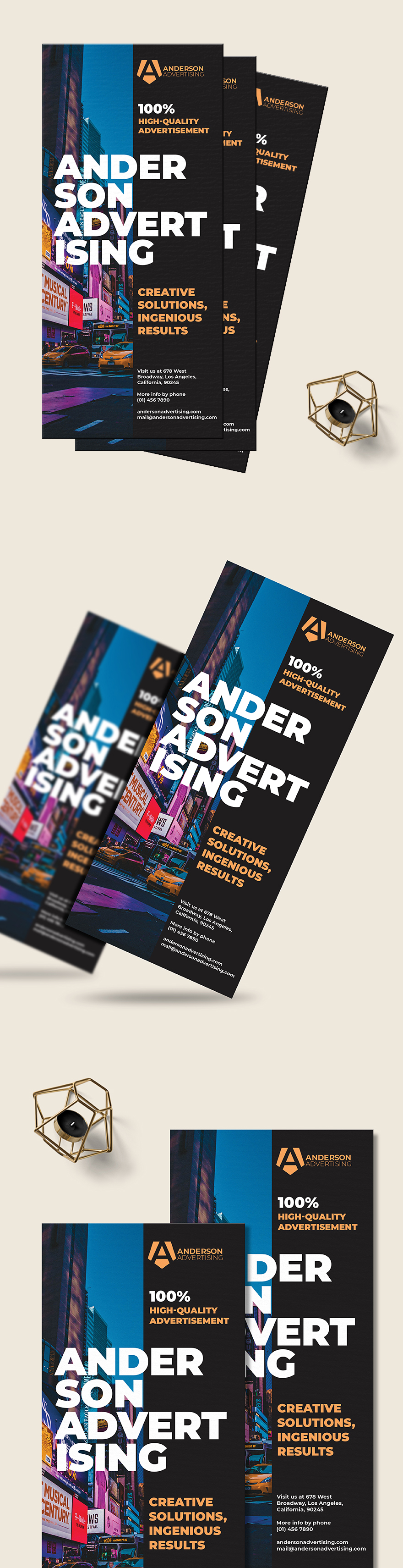 Advertising Agency Rack Card Template - Illustrator, InDesign, Word ...