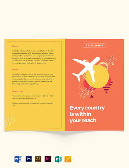 Half Fold Brochure Template Illustrator InDesign Word Apple Pages 