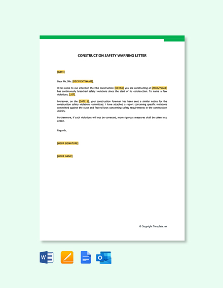 FREE Warning Letter For Safety Violation Template - Word | Google Docs ...