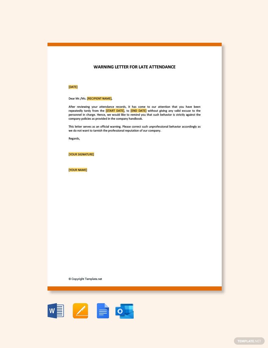 Warning Letter For Attendance Lateness Gotilo Org Riset