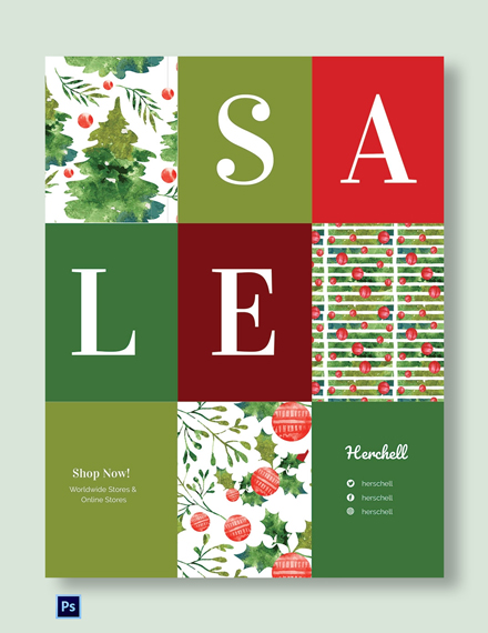 Free Christmas Shopping Sale Poster Template - PSD | Template.net
